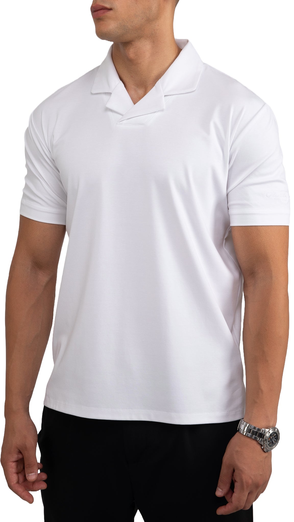 Pima Cuban Collar Polo | White